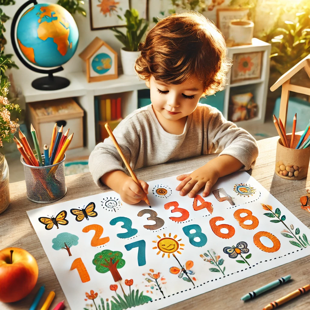 Tracing Numbers 1 to 10 PDF with Nature-Themed Illustrations - School ...