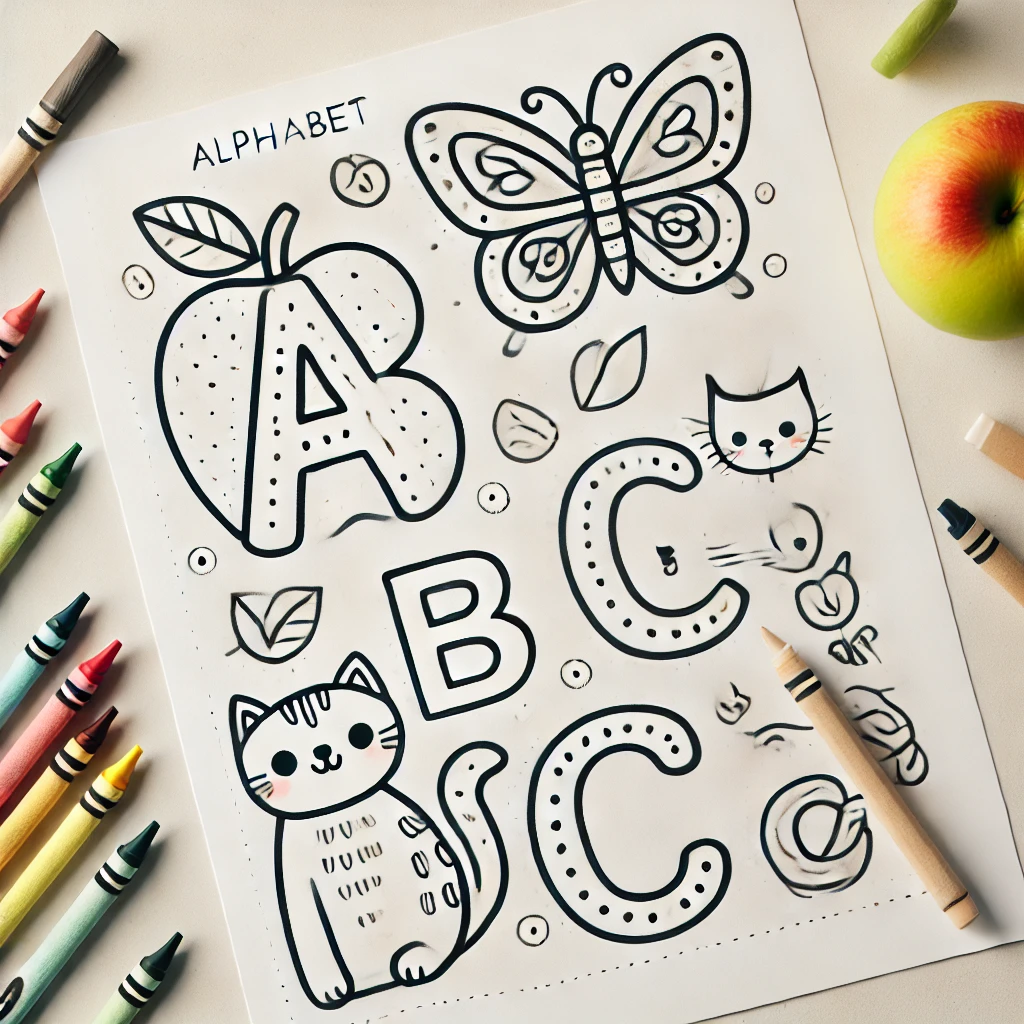Free Alphabet A to Z Coloring and Tracing Pages for Kids - School World ...